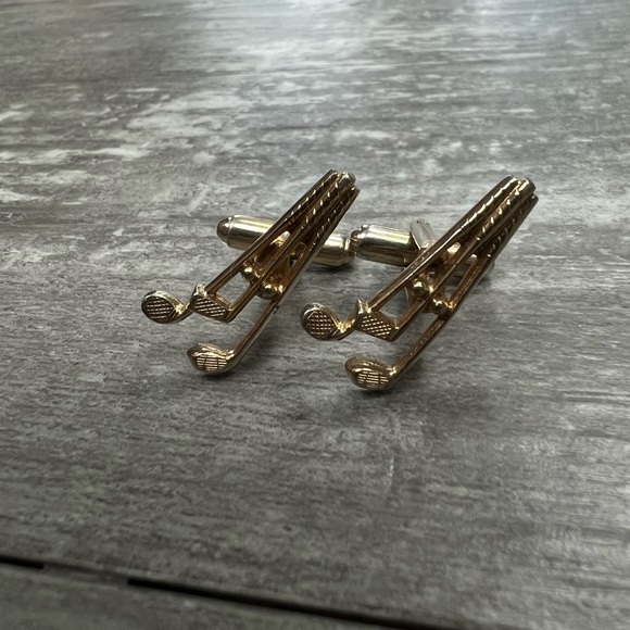 Vintage | Accessories | Vintage Gold Tone Golf Club Cufflinks | Poshmark